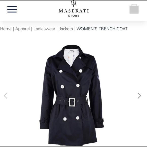Maserati | Jackets & Coats | Maserati Navy Blue Trench Coat Size S ...